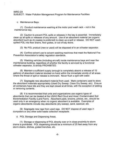 Usag Rc Policy 6 17 Water Pollution Management Program Pdf Environmental Services Industry