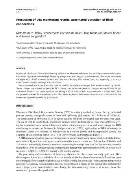 Pdf Processing Of Dts Monitoring Results Automated Detection Of