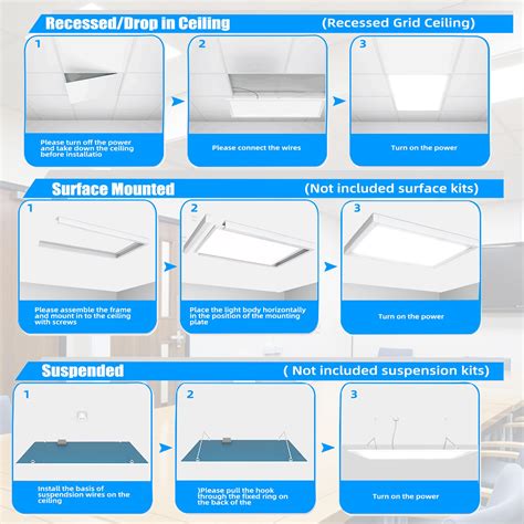 2pcs 2x4 Led Panel Light Fixture 2x4 Led Panel 5000k