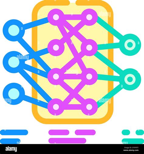 Neural Network Diagram Machine Learning Color Icon Vector Illustration Stock Vector Image And Art