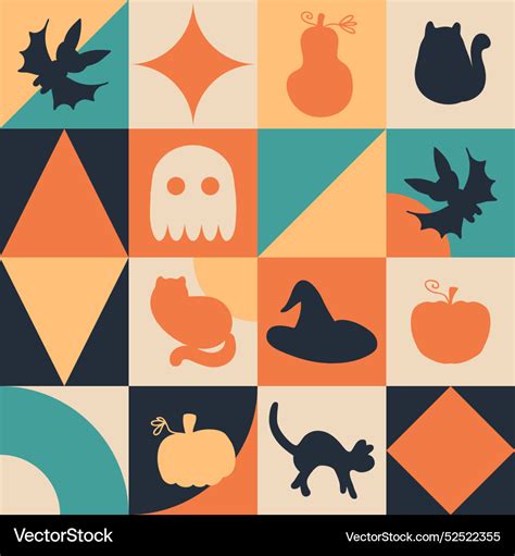 Modern Art Minimalist Style Halloween Checkered Vector Image