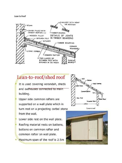 Lean To Roof Pdf Building Plan Instructions