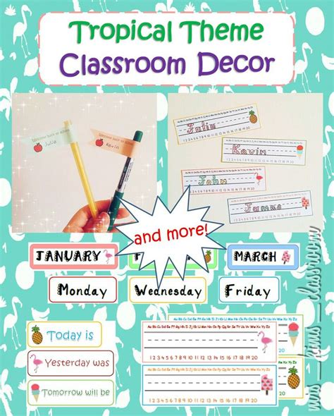 Tropical Class Decor Back To School Classroom Themes Back To
