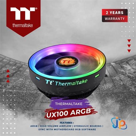 Jual Thermaltake Ux100 Argb Cpu Cooler Fan Intel And Amd Socket