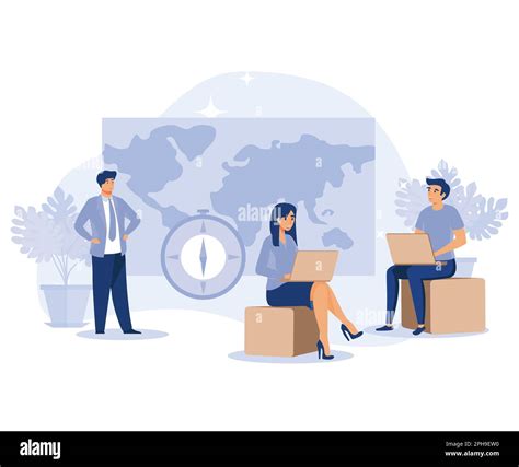 Geography Concept World Map Globalisation Tiny People Study Atlas