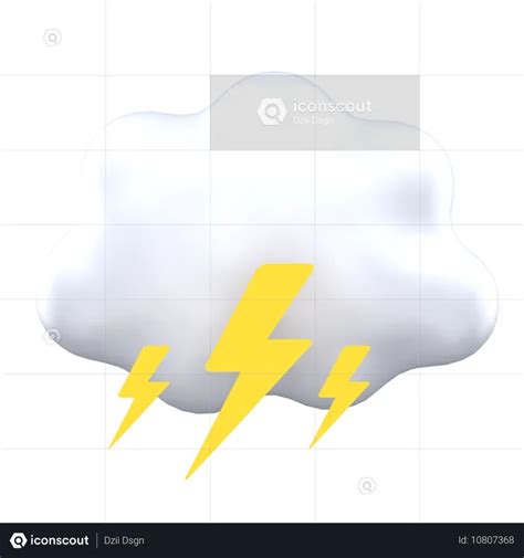 Cloudy Thunder 3d Icon Free Download Nature 3d Icons Iconscout