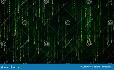 Binary Code With Numbers Moving On The Screen Digital Age Binary Algorithm Data Code