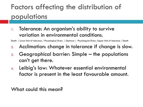 Ppt Factors Affecting Distribution Of Populations Powerpoint Presentation Id1539062