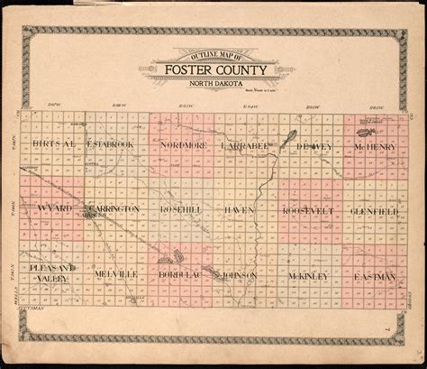 Outline Of Foster County From Standard Atlas Of Foster County North Dakota From 1910 Old Map