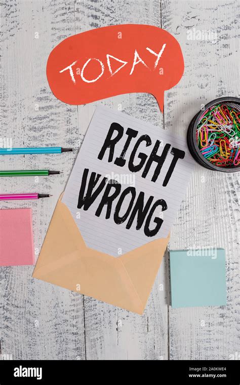 Word Writing Text Right Wrong Business Photo Showcasing Choose Between