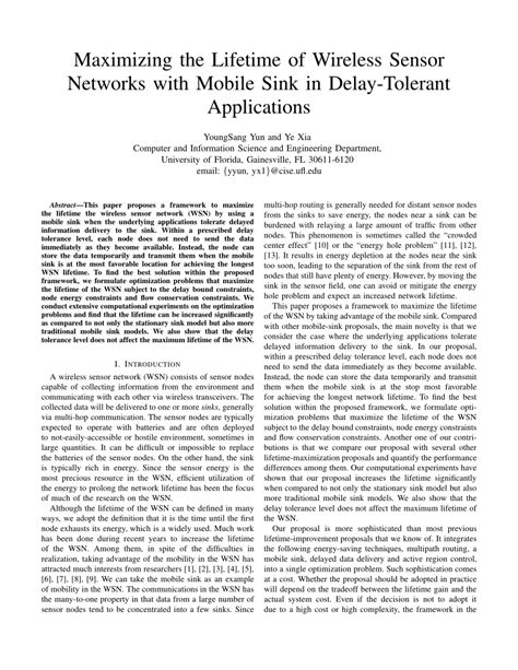 Pdf Maximizing The Lifetime Of Wireless Sensor Networks With Mobile