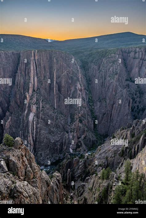 Dawn Breaks Over Gunnison Point Overlook In Black Canyon Of The