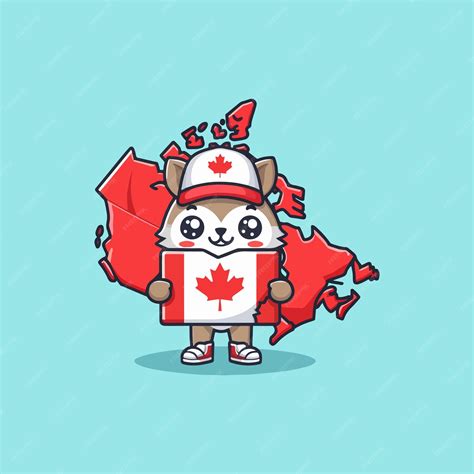 Premium Vector Cute Canada Map Cartoon Vector Icon Illustration