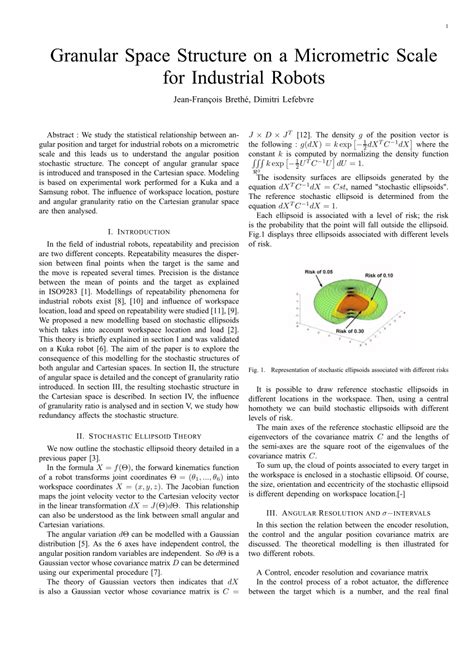 Pdf Granular Space Structure On A Micrometric Scale For Industrial Robots