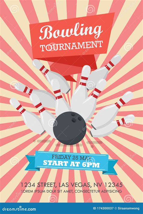 Affiche De Tournoi De Bowling Illustration De Vecteur Illustration Du Concurrence Graphisme