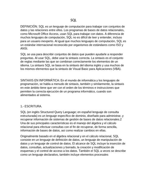 Sql Pdf Sql Bases De Datos
