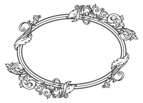 Premium Vector Elegant Filigree Frame Ornate Oval Border Engraving