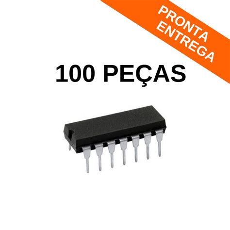 Kit 100 Peças Circuito Integrado Hcf4013be Dip 14 Pth Cd4013be