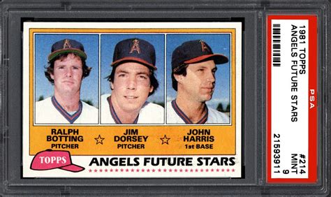 1981 Topps And Topps Traded Angels Future Stars Ralph Bottingjim Dorsey
