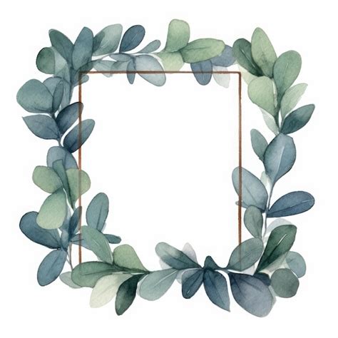 Premium Ai Image Watercolor Eucalyptus Leaf Frame With A Modern And