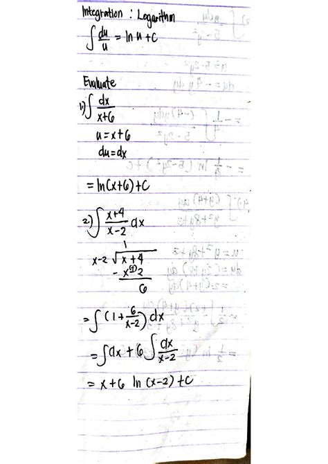 Solution Indefinite Integrals Logarithmic Functions Studypool