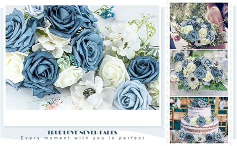 Baishun Dusty Blue Artificial Flowers For Home Decoration