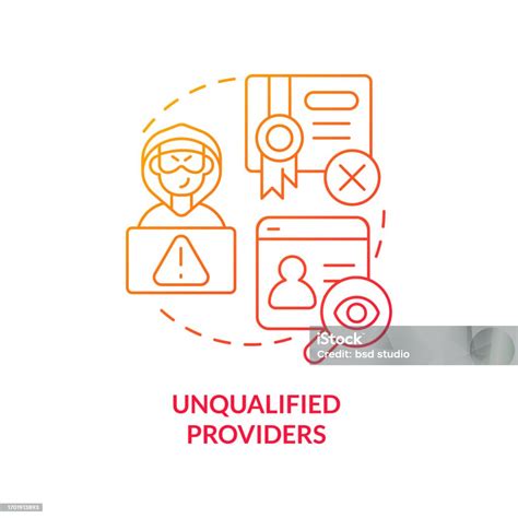 2d Gradient Unqualified Providers Linear Icon Concept Stock