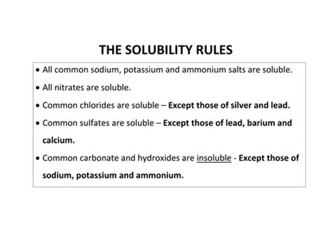 Solubility Rules Game Predicting Products And Generating Chemical