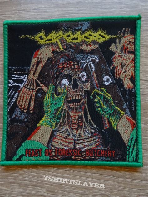 Carcass Feast On Forensic Butchery Green Border Patch