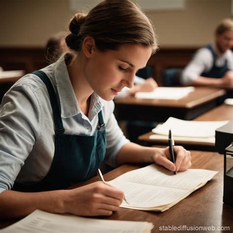 Worker Finishing Handout In History Class Stable Diffusion Online