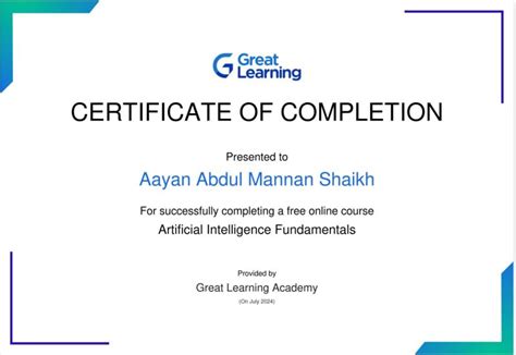 Artificialintelligence Aifundamentals Greatlearning Lifelonglearning Aayan Shaikh
