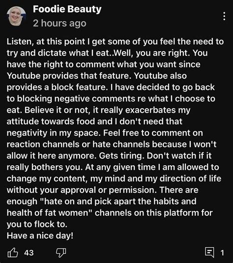 Latest Community Post Shes Back To Blocking Negativity And Of Course Comments Are Turned