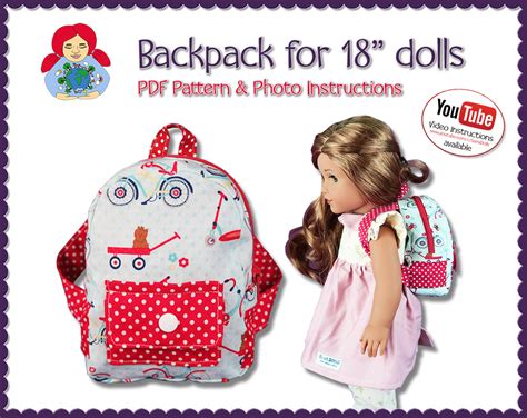 Backpack For 18 Dolls Like American Girl Dolls Pdf Pattern And Instructions