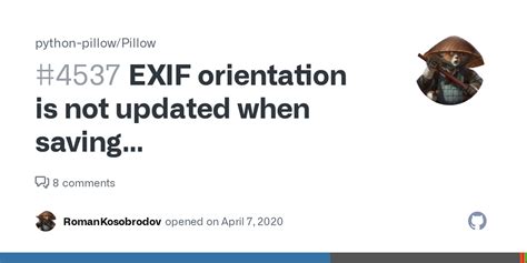 Exif Orientation Is Not Updated When Saving Rotatedtransposed Image