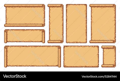 8 Bit Scroll Medieval Parchment Royalty Free Vector Image