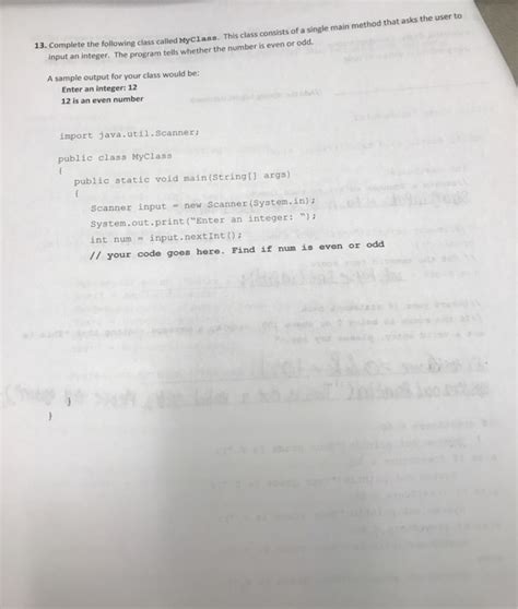 Solved 13 Complete The Following Class Called Myclass This