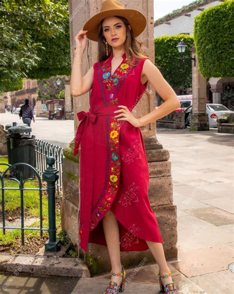 Antonella Floral Mexican Embroidered Dress Vestido Mexicano Bordado