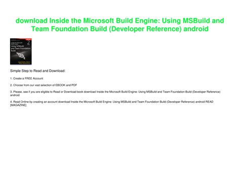 Ppt Download Inside The Microsoft Build Engine Using Msbuild And