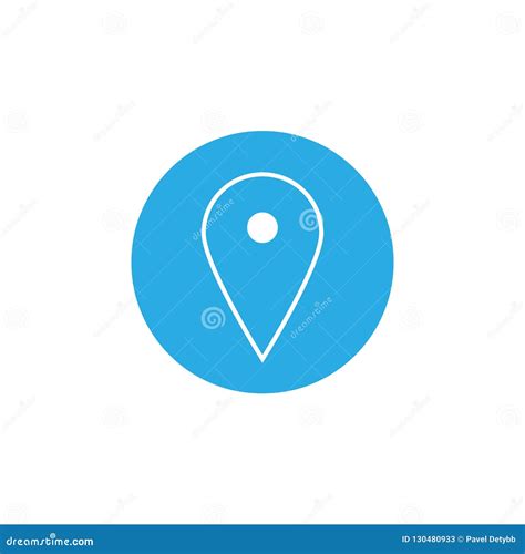 Map Pointer Icon GPS Location Symbol Flat Design White On Blue