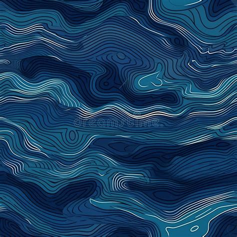 Generative Ai Topographic Map Seamless Pattern Stock Illustration