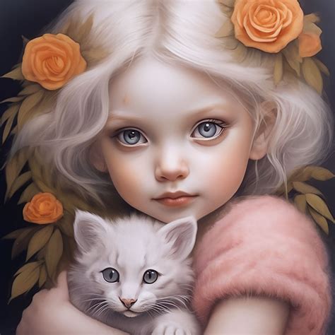 🥀💐🌾🧡 Pencil Drawing Close Up Portrait Little Elf Pixie Girl Detailed