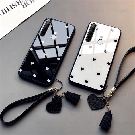 Glass Case For Realme 3 5 6 7 Pro 5i 5s 6i 7i Fashion Love Heart