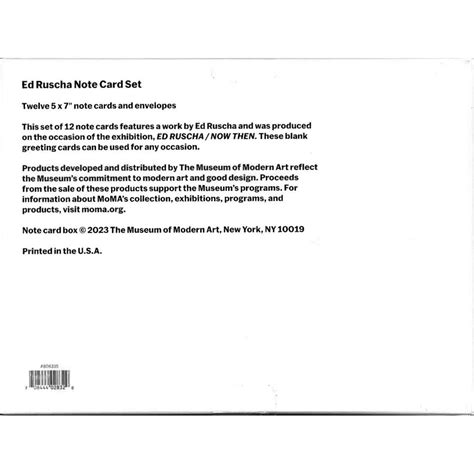 Ed Ruscha Note Cards Set Of 8 Lacma Store