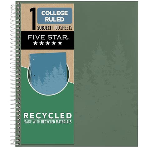 Five Star 1 Subject Notebooks 8 5 X 11 College Ruled 100 Sheets Color Chosen At Random