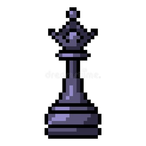 Vector Pixel Art Icon For Black Chess Queen Stock Vector Illustration