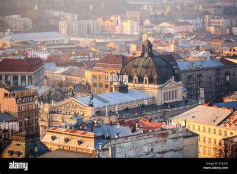Lviv City View Historical City Center Ukraine Solomiya
