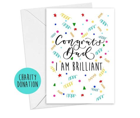 Funny Fathers Day Card Congrats Dad I Am Brilliant