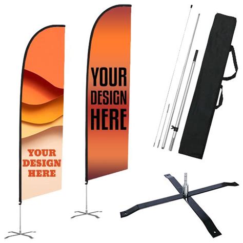 12 Ft Premium Double Sided Angled Flag Pole Cross Base By Logotech 800462