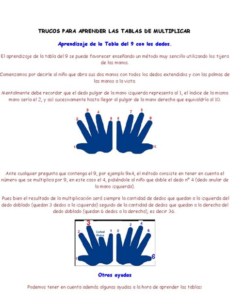 Trucos Aprender Tablas Multiplicar Pdf
