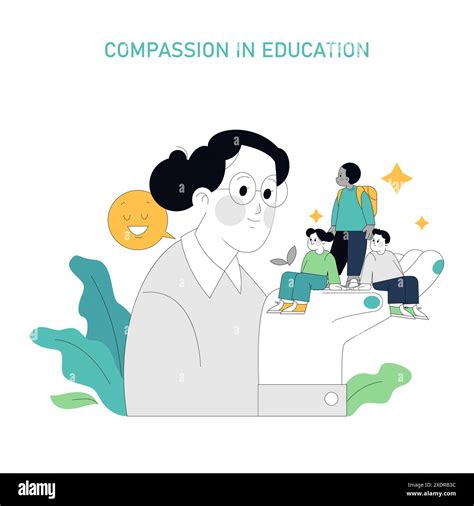 Compassion In Education Concept Illustration Depicts A Supportive
